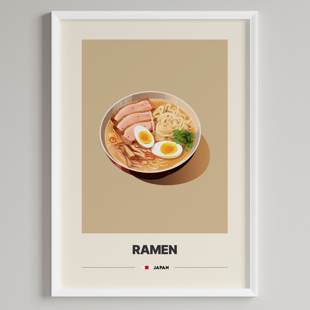 Ramen Poster | Japanese Food | Minimalist Cafe Art Deco | Printable ...