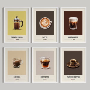 Coffee Poster | Gallery Wall Art Set of 12 | Minimalist Cafe Decor ...