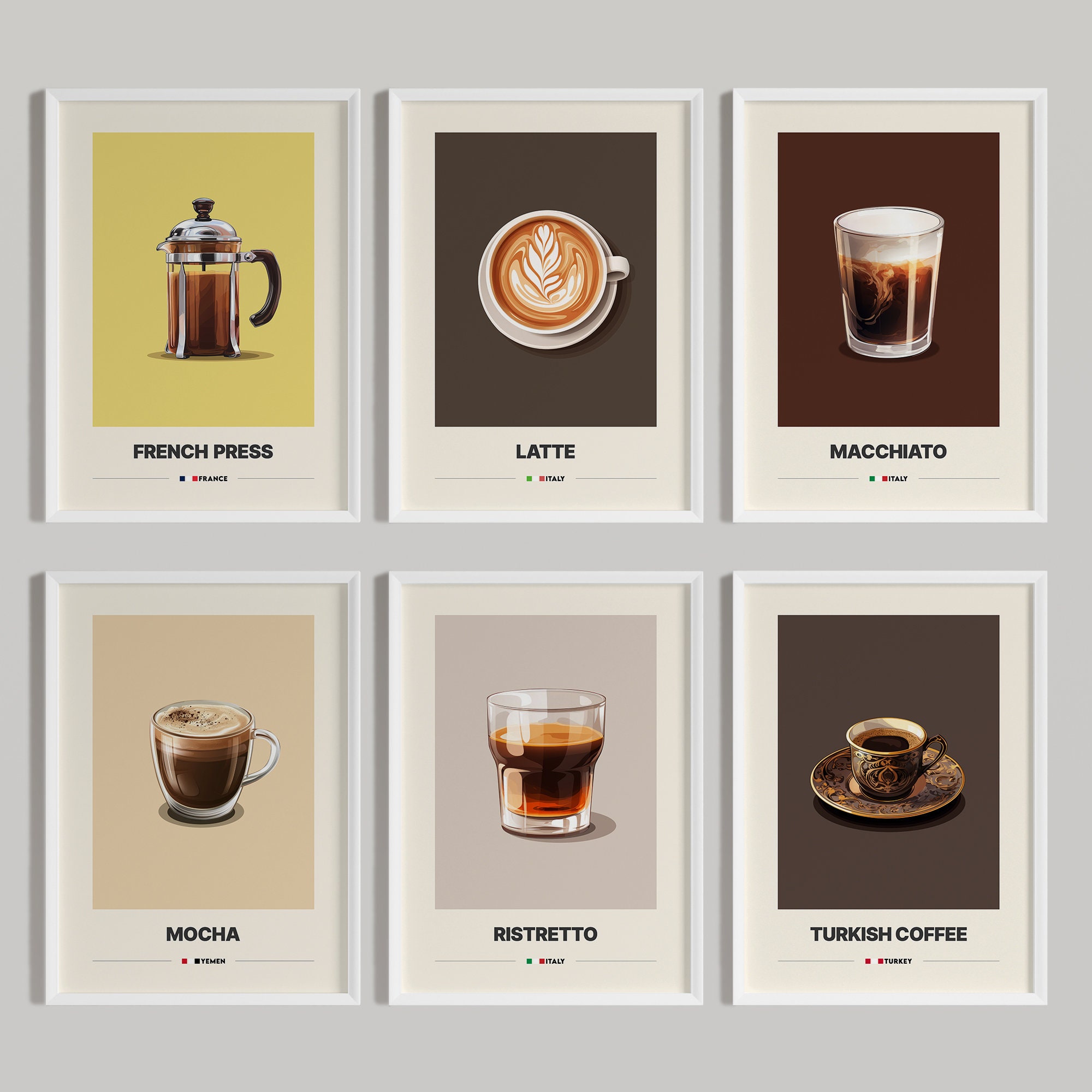 Coffee Poster | Gallery Wall Art Set of 12 | Minimalist Cafe Decor ...