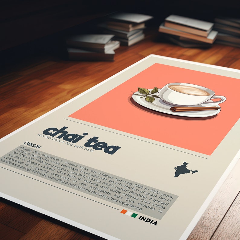 Chai Tea Poster: Minimalist Indian Drink Art (digital Download) - Etsy