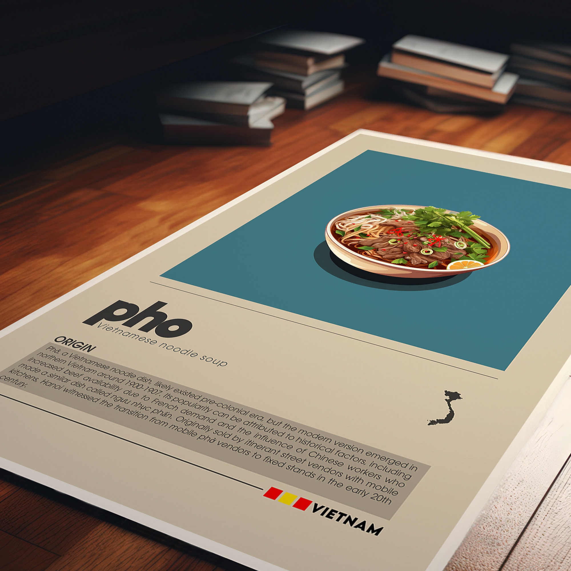 Pho Poster, Minimalist Vietnamese Food Art, Cafe Decor Wall Art ...