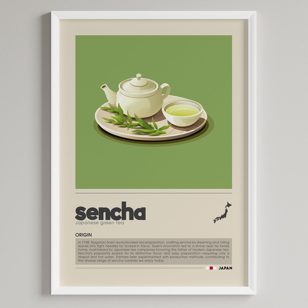 Sencha Tea Poster: Minimalist Japanese Drink Art (digital Download) - Etsy