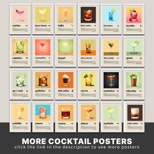 Bellini Cocktail Poster | Minimalist Bar Cart Decor | Printable Digital ...