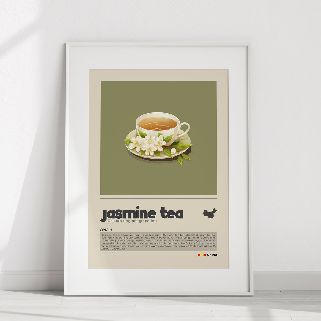 Jasmine Tea Poster Minimalist Drink Art Classic Chinese - Etsy