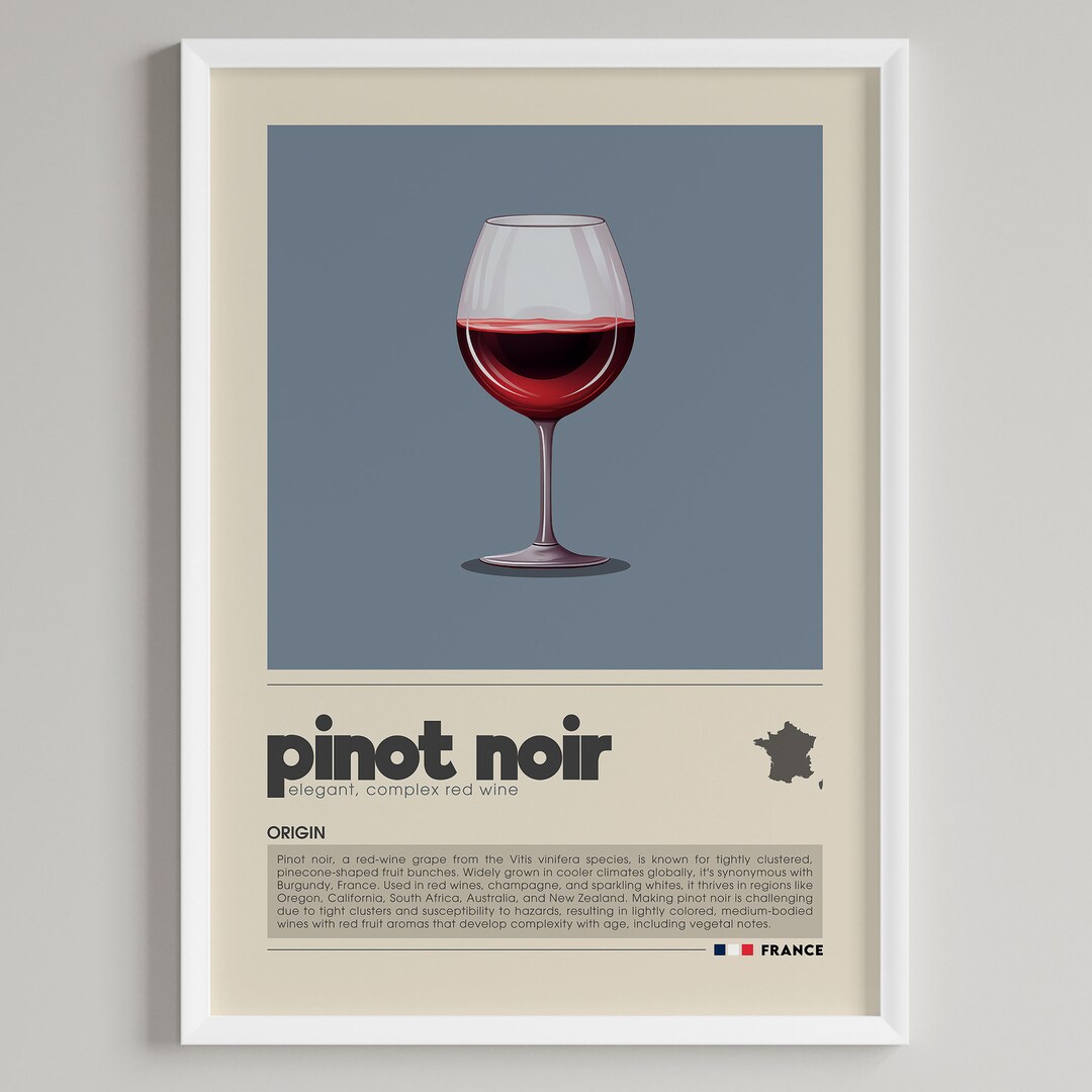 Pinot Noir Poster: Minimalist French Red Wine Art (digital Download) - Etsy