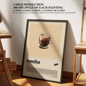 Mocha Poster Yemenis Coffee Minimalist Cafe Decor Printable Digital ...