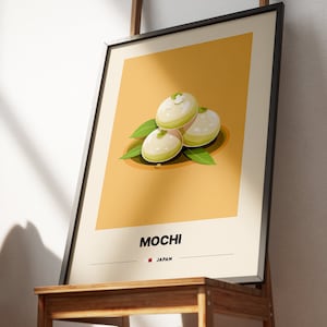 Mochi Poster | Japanese Dessert | Minimalist Cafe Decor | Printable ...