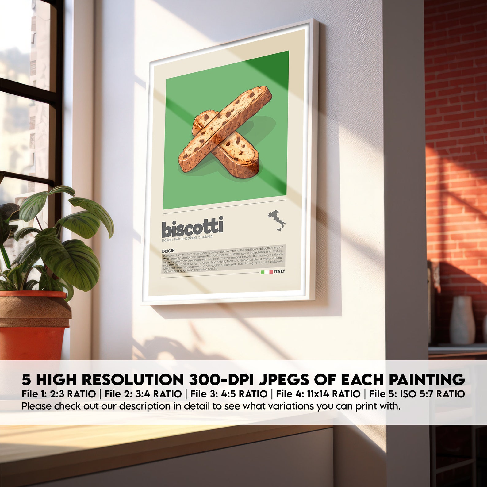 Biscotti Poster: Minimalist Italian Dessert Art (digital Download) - Etsy