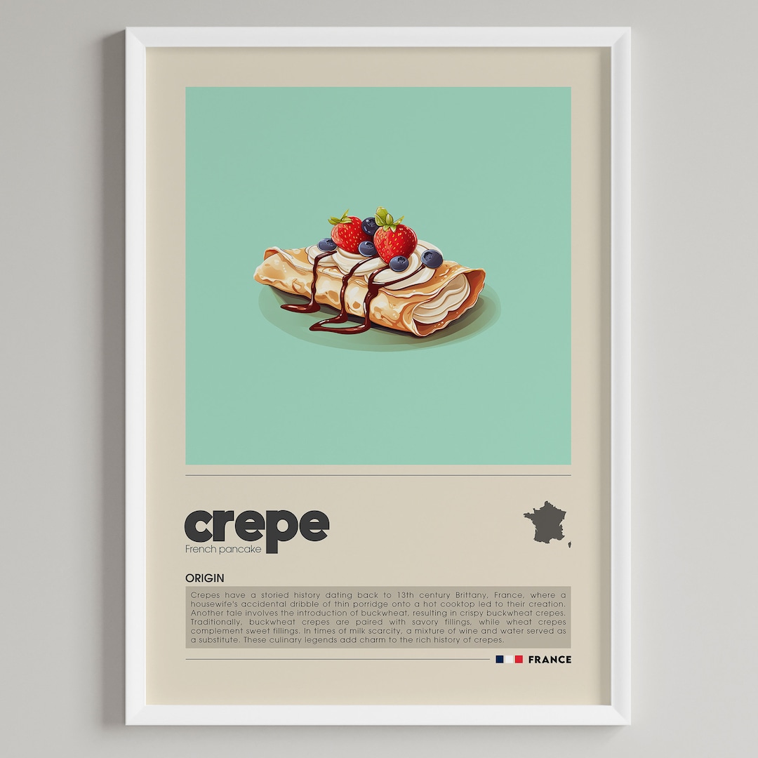 Crepes Art Print: Minimalist French Dessert Decor (digital Download) - Etsy
