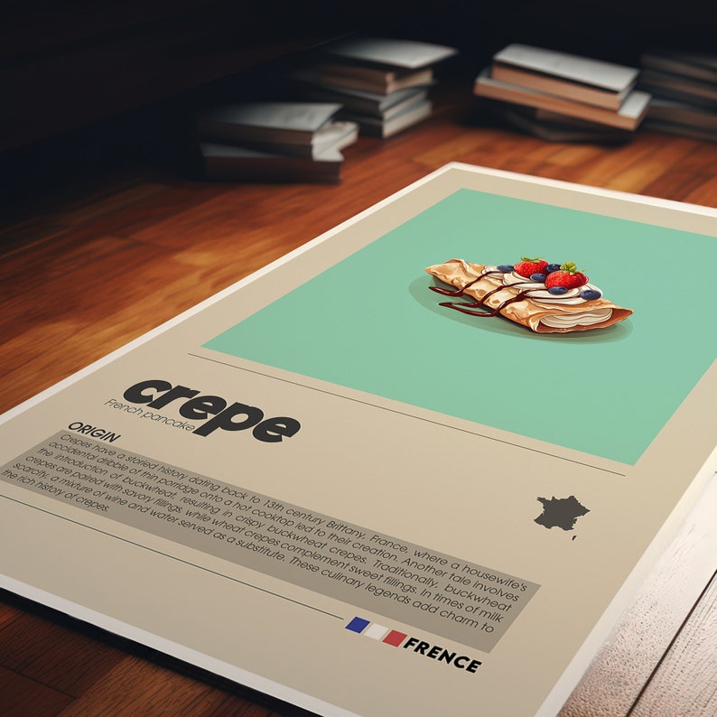Crepes Art Print: Minimalist French Dessert Decor (digital Download) - Etsy