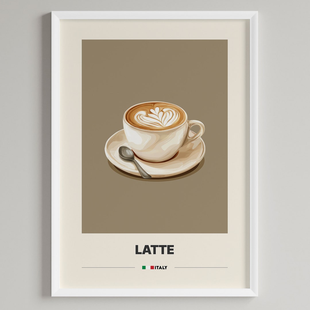 Latte Poster | Italian Coffee | Minimalist Room Decor | Printable ...