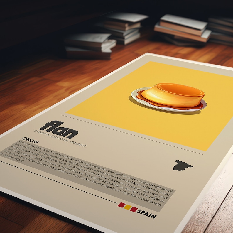 Flan Poster: Minimalist Spanish Dessert Art (digital Download) - Etsy