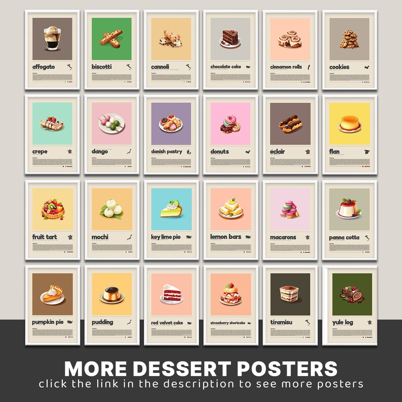 Gelato Poster | Italian Dessert | Minimalist Cafe Decor | Printable ...