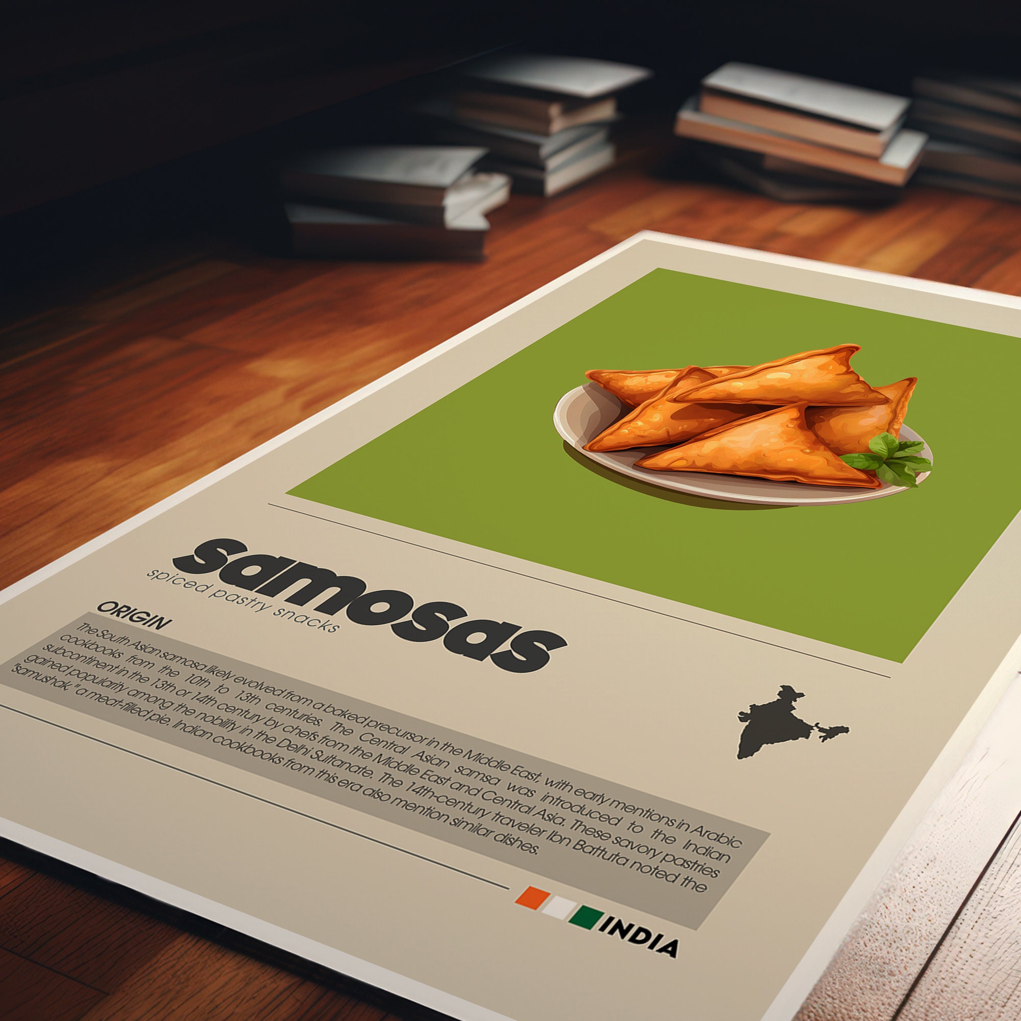 Samosas Poster | Indian Food Art | Kitchen & Cafe Wall Decor ...