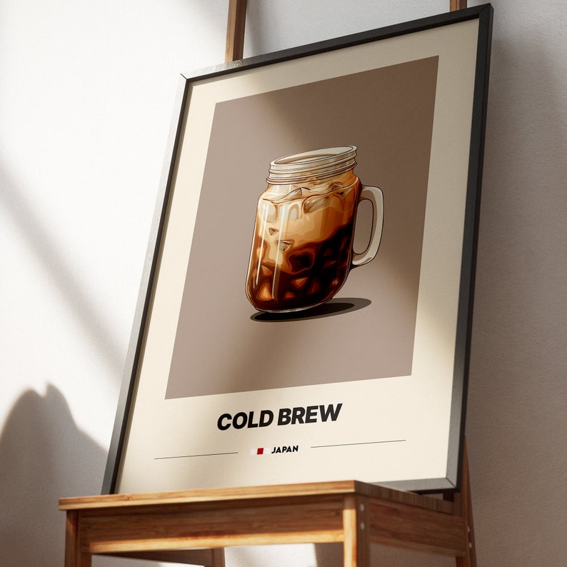 Cold Brew Poster Japanese Coffee Minimalist Cafe Decor Printable ...
