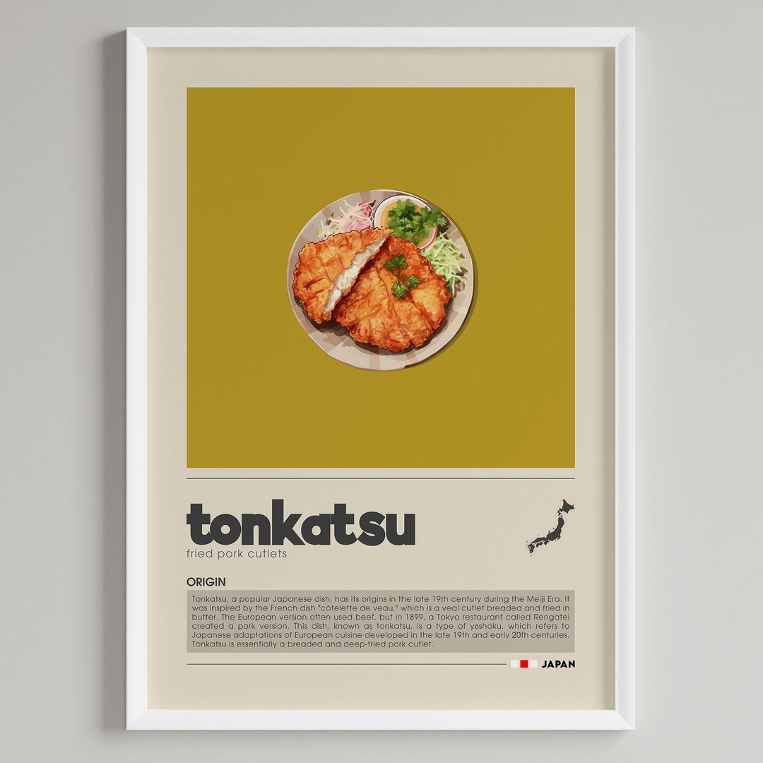 Tonkatsu Poster: Minimalist Japanese Food Art (digital Download) - Etsy