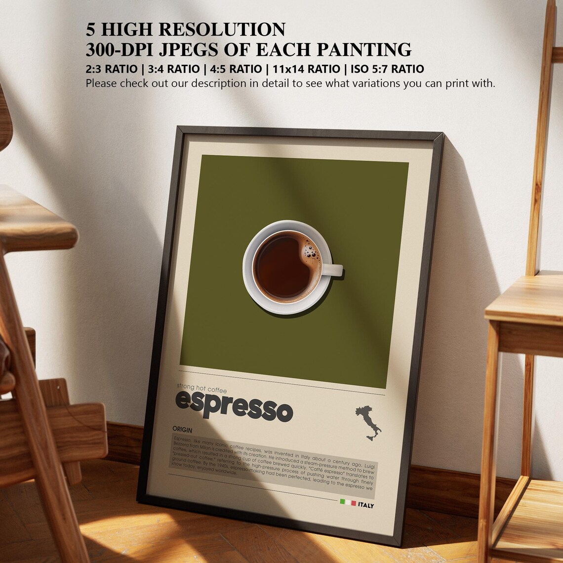 Coffee Poster Set | Minimalist Cafe Decor | Gallery Wall of 6 ...