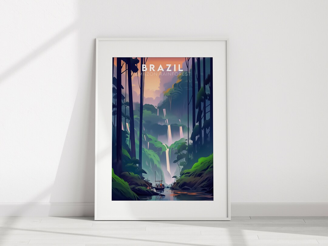Amazon Rainforest Poster Brazil Travel Print Iconic America Natural ...
