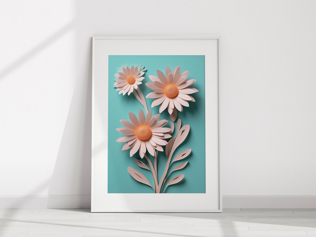 Daisy Printable Wall Art Poster, Home Decor Wall Art, Spring Flower ...