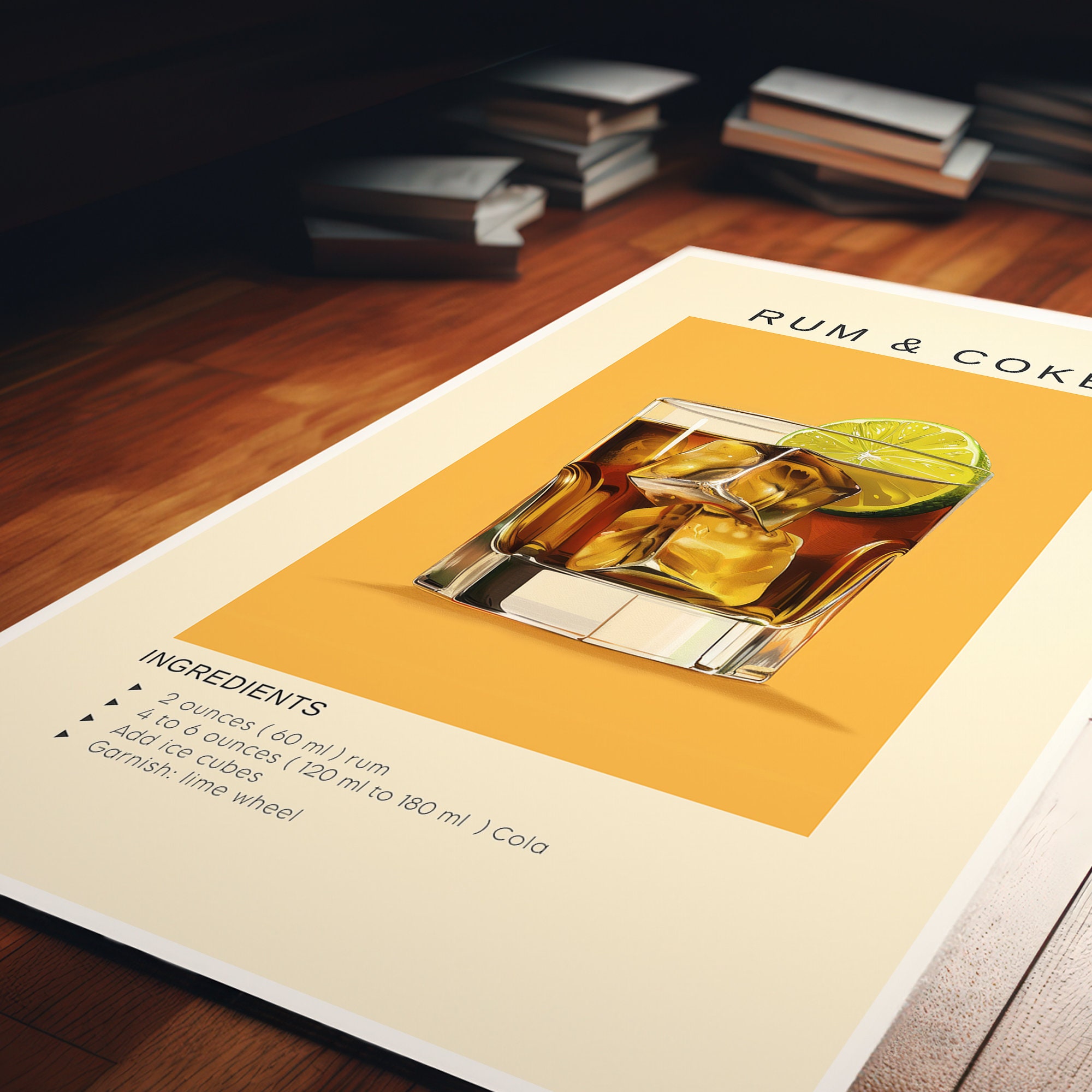 Rum & Coke Cocktail Poster - Etsy