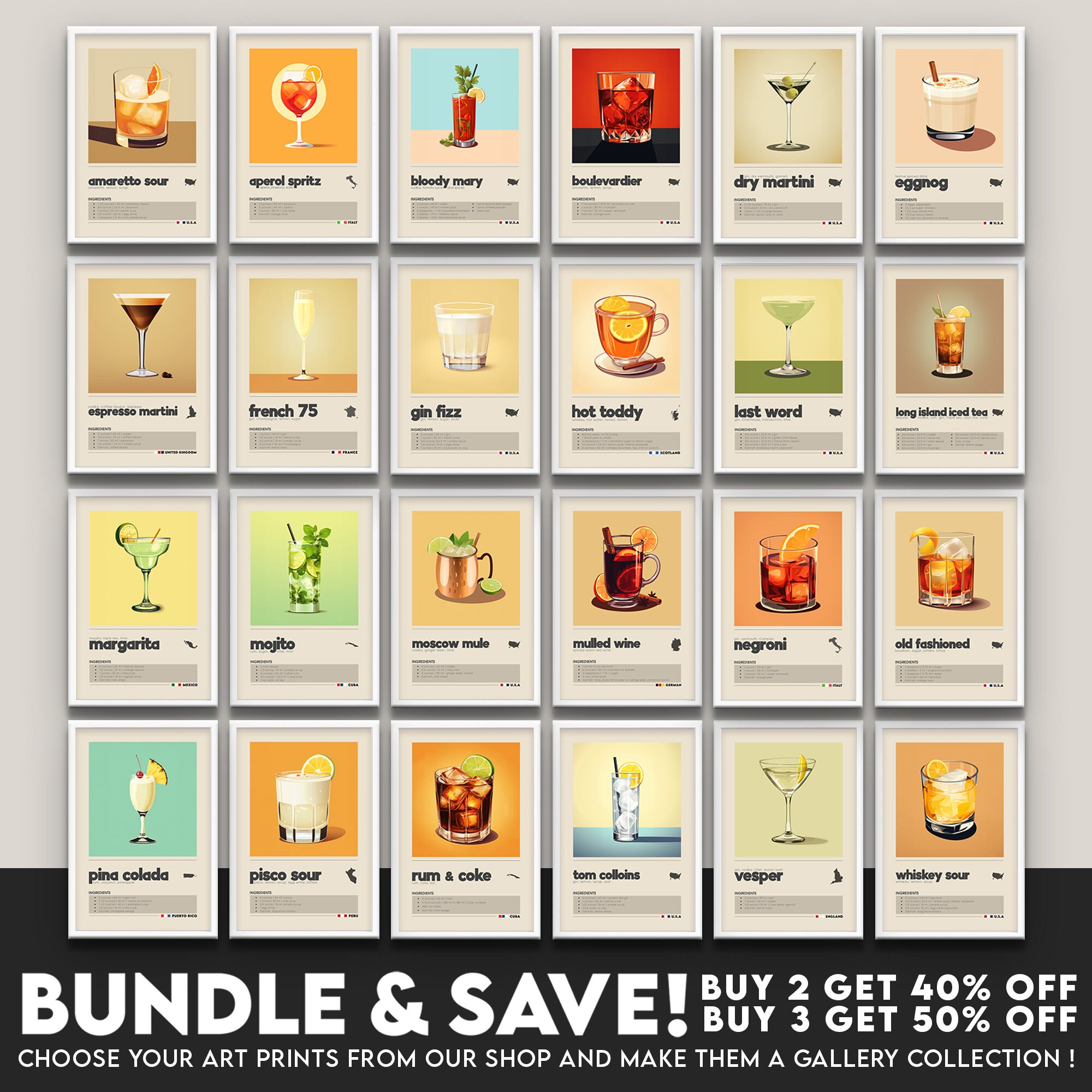 Coffee Poster | Gallery Wall Set of 12 | Minimalist Cafe Decor ...