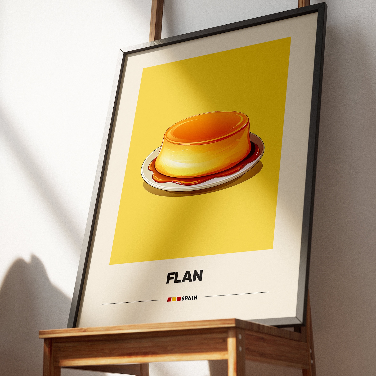 Flan Poster | Spanish Dessert | Minimalist Cafe Decor | Printable ...