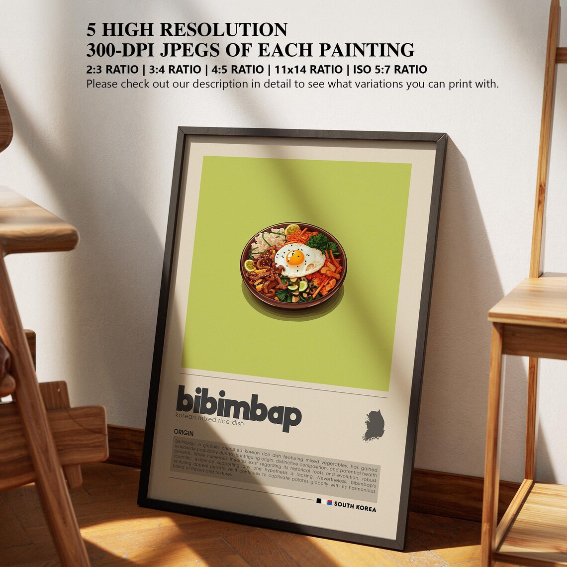 Bibimbap Poster: Minimalist Korean Food Art (digital Download) - Etsy