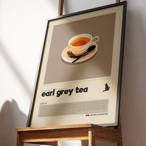 Earl Grey Tea Poster | Minimalist Drink Art | Classic European Tea ...