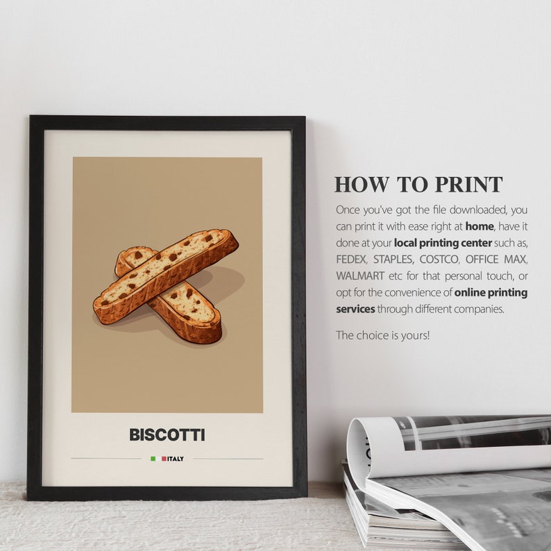 Biscotti Poster | Italian Dessert | Minimalist Cafe Decor | Printable ...