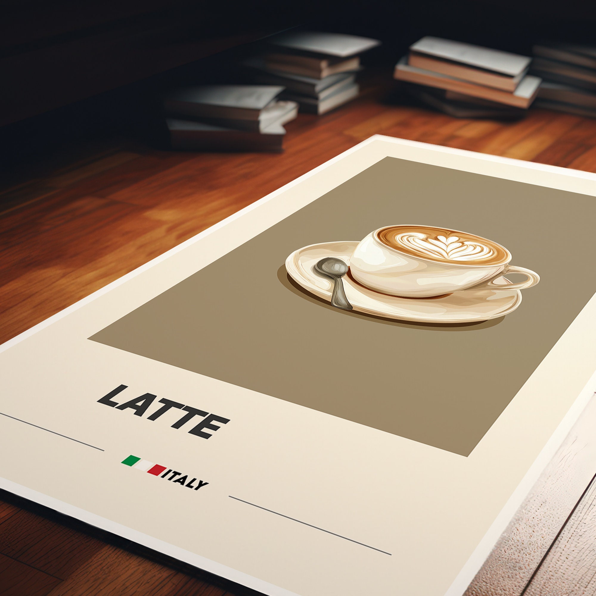 Latte Poster | Italian Coffee | Minimalist Room Decor | Printable ...