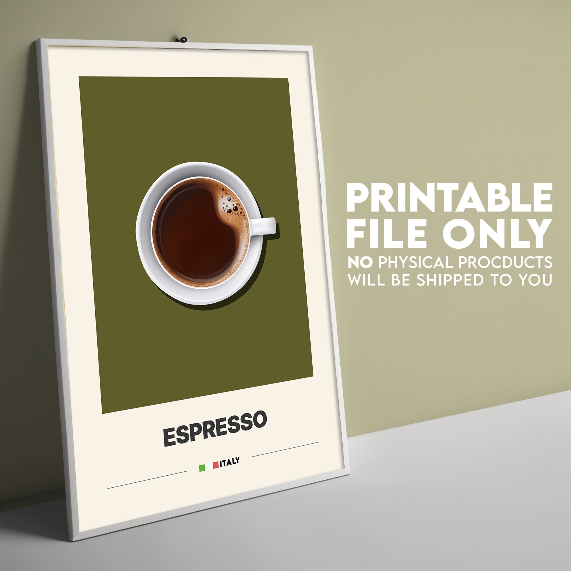 Espresso Poster | Italian Coffee | Minimalist Cafe Decor | Printable ...