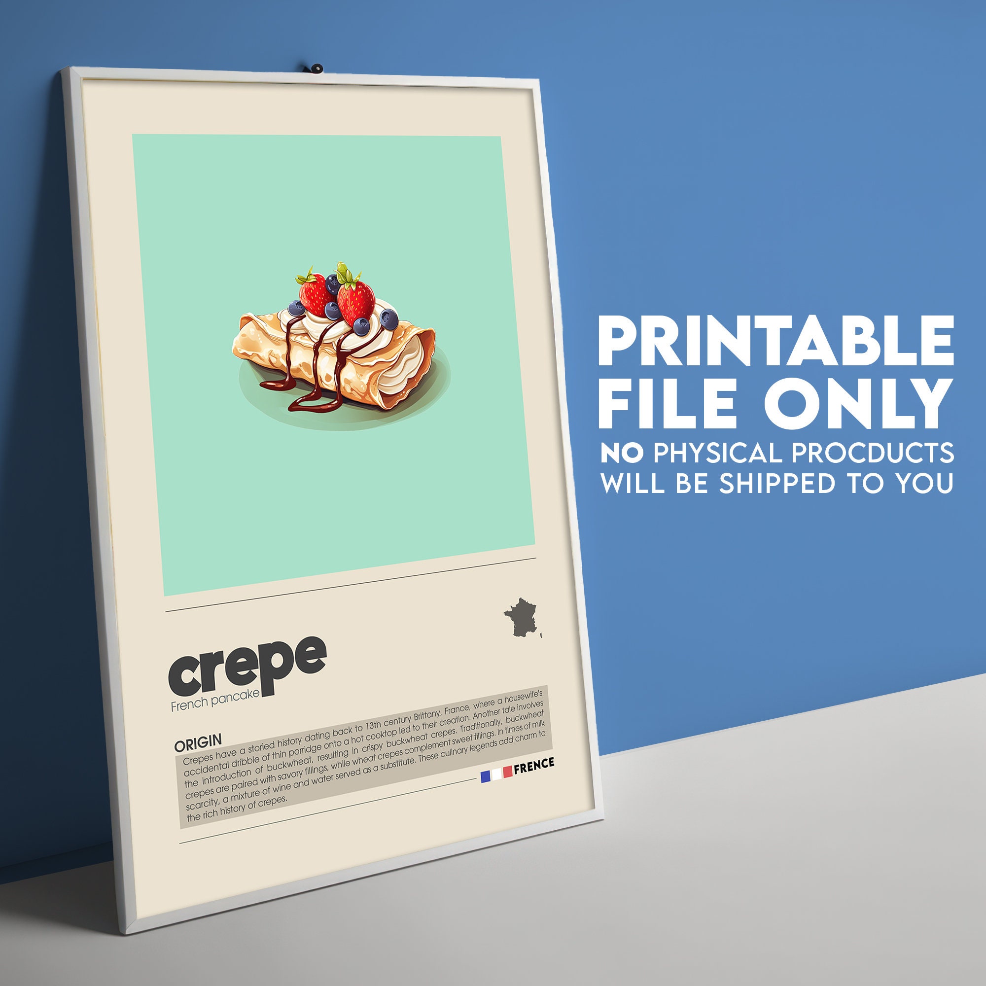 Crepes Art Print: Minimalist French Dessert Decor (digital Download) - Etsy