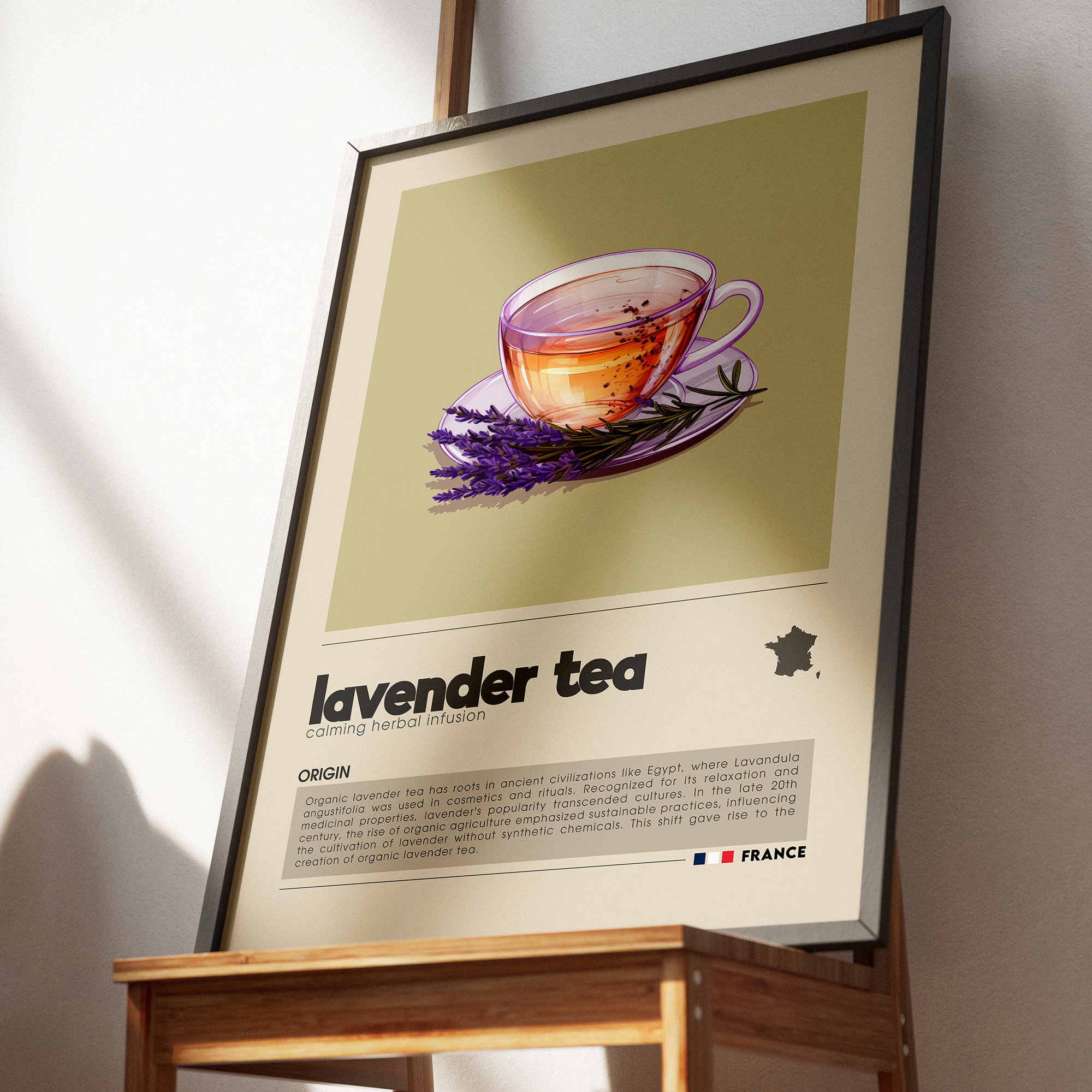 Lavender Tea Poster Minimalist Drink Art Classic French Tea Print Cafe ...