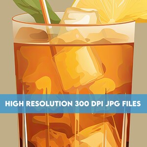 Long Island Iced Tea Cocktail Poster | Minimalist Bar Cart Decor ...