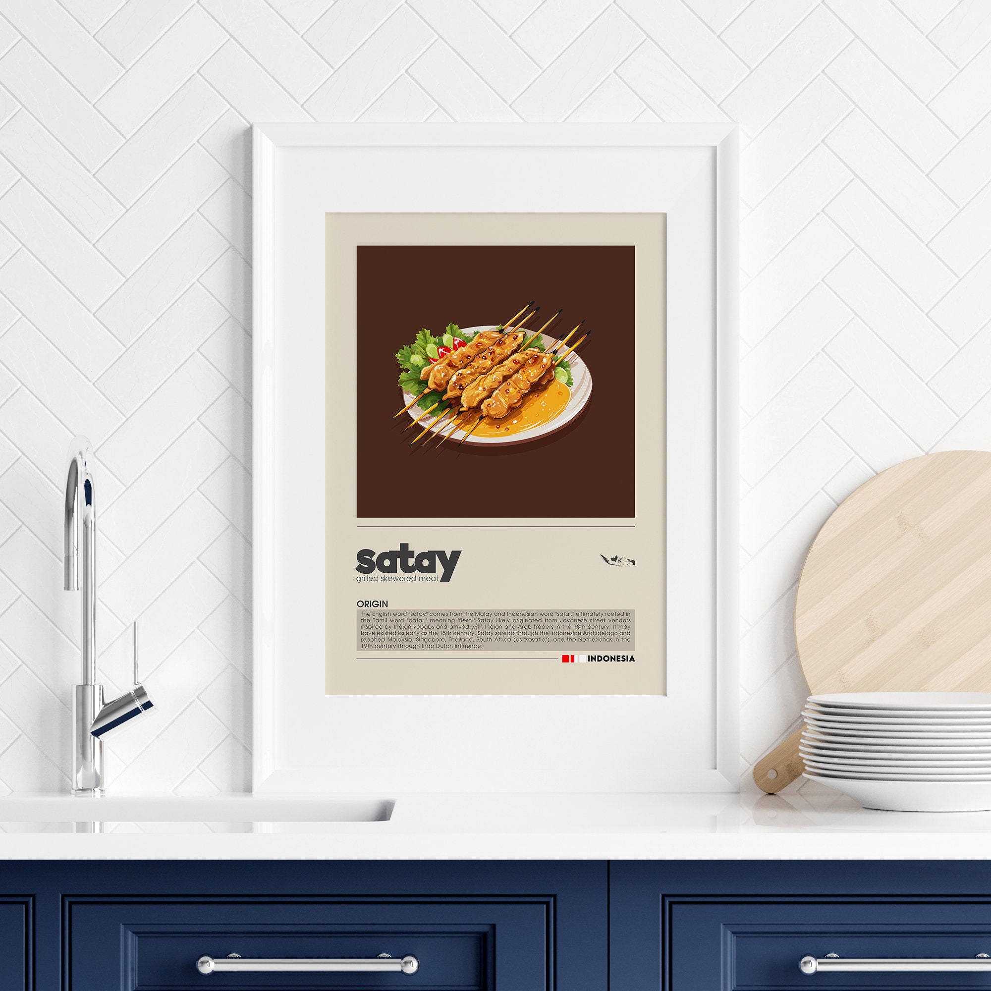 Satay Poster: Indonesian Food Art Print (digital Download) - Etsy