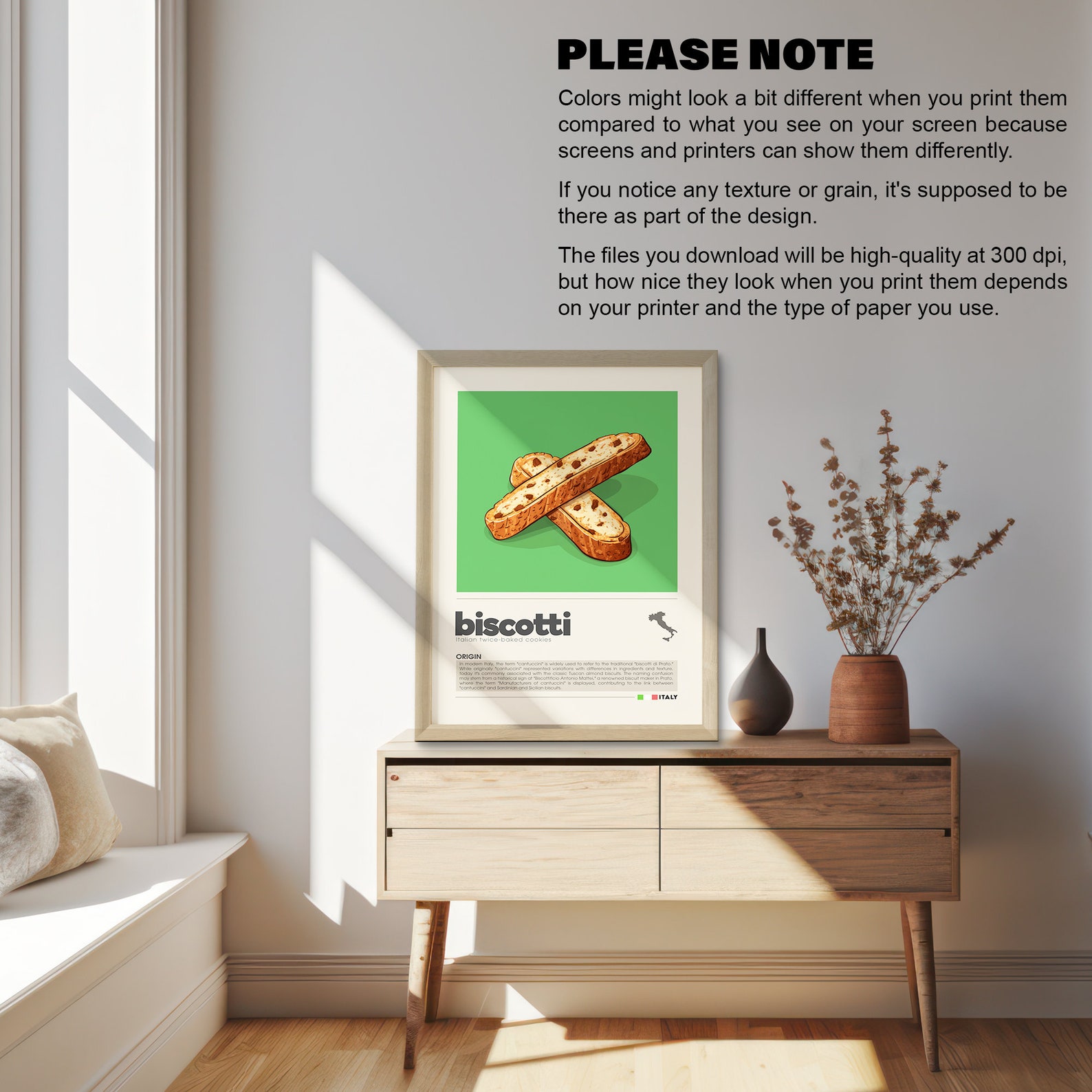 Biscotti Poster: Minimalist Italian Dessert Art (digital Download) - Etsy