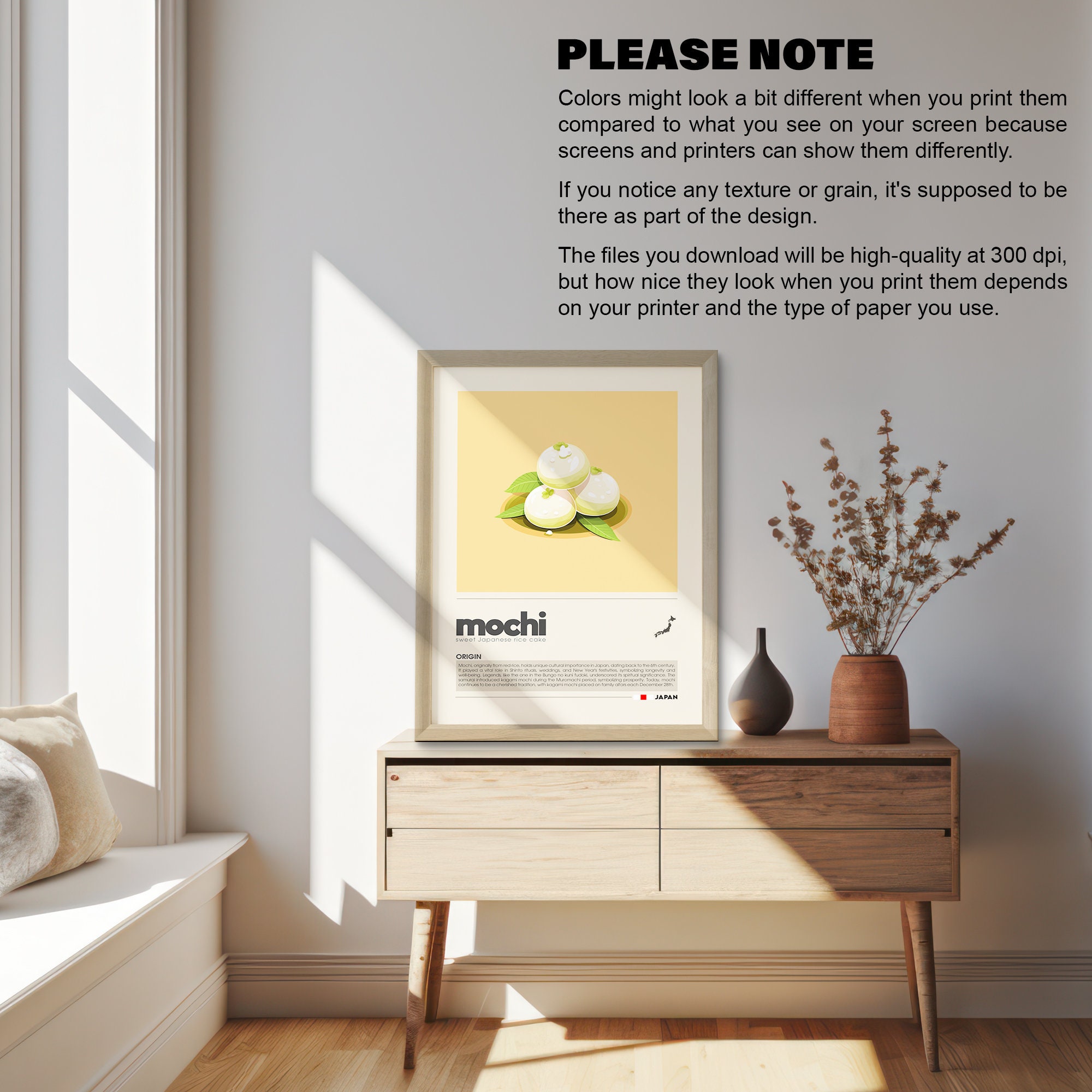 Mochi Poster Minimalist Japanese Dessert Art Deco Kitchen, Cafe, Bakery ...