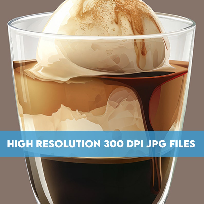 Affogato Poster | Minimalist Italian Dessert Art Deco | Kitchen, Cafe ...