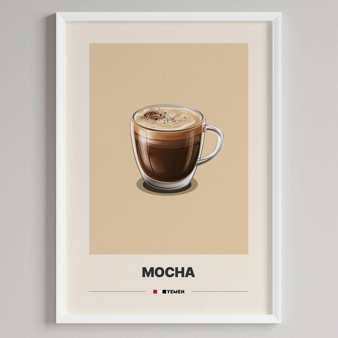 Mocha Poster | Yemenis Coffee | Minimalist Cafe Decor | Printable ...