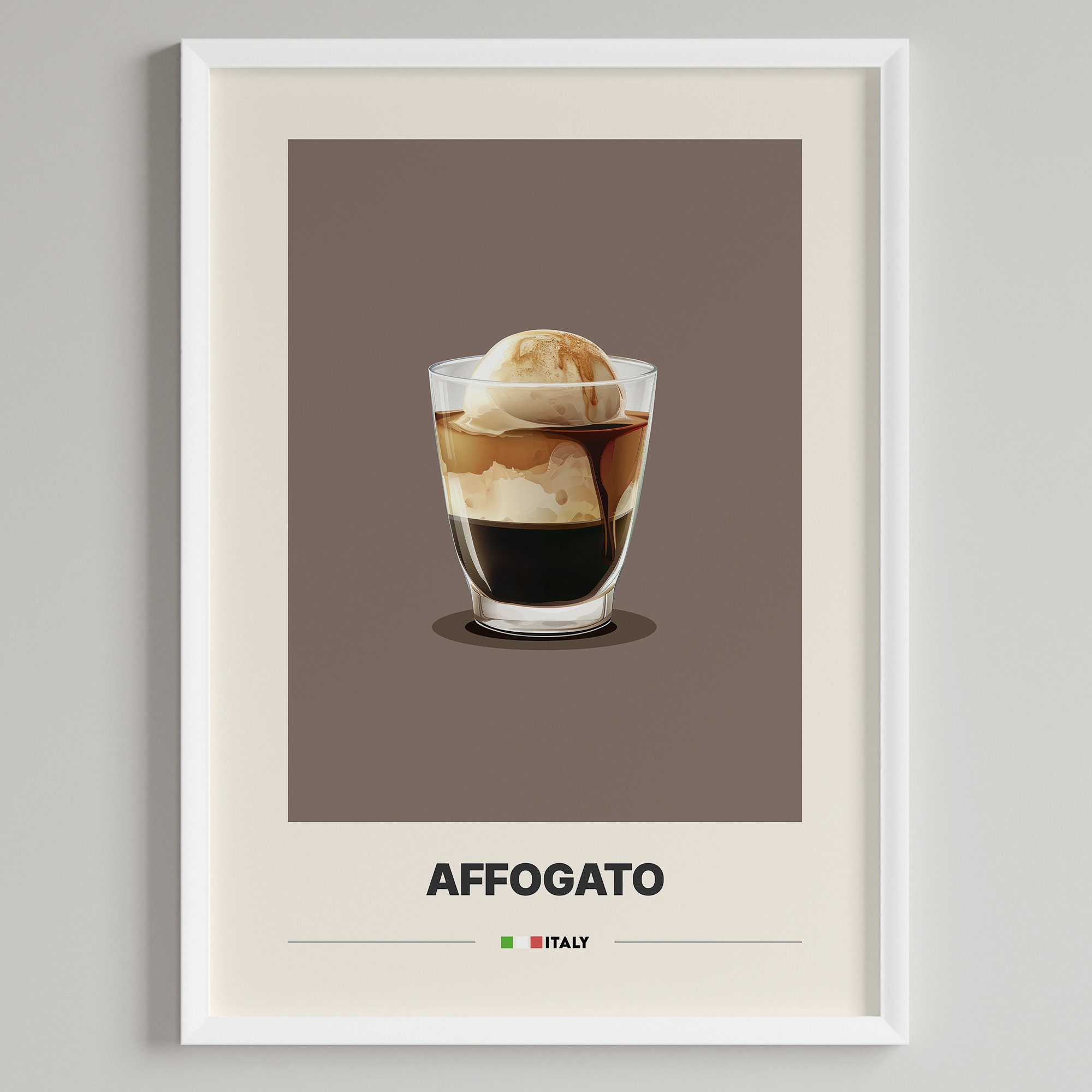 Affogato Poster Italian Dessert Minimalist Cafe Decor Printable Digital ...