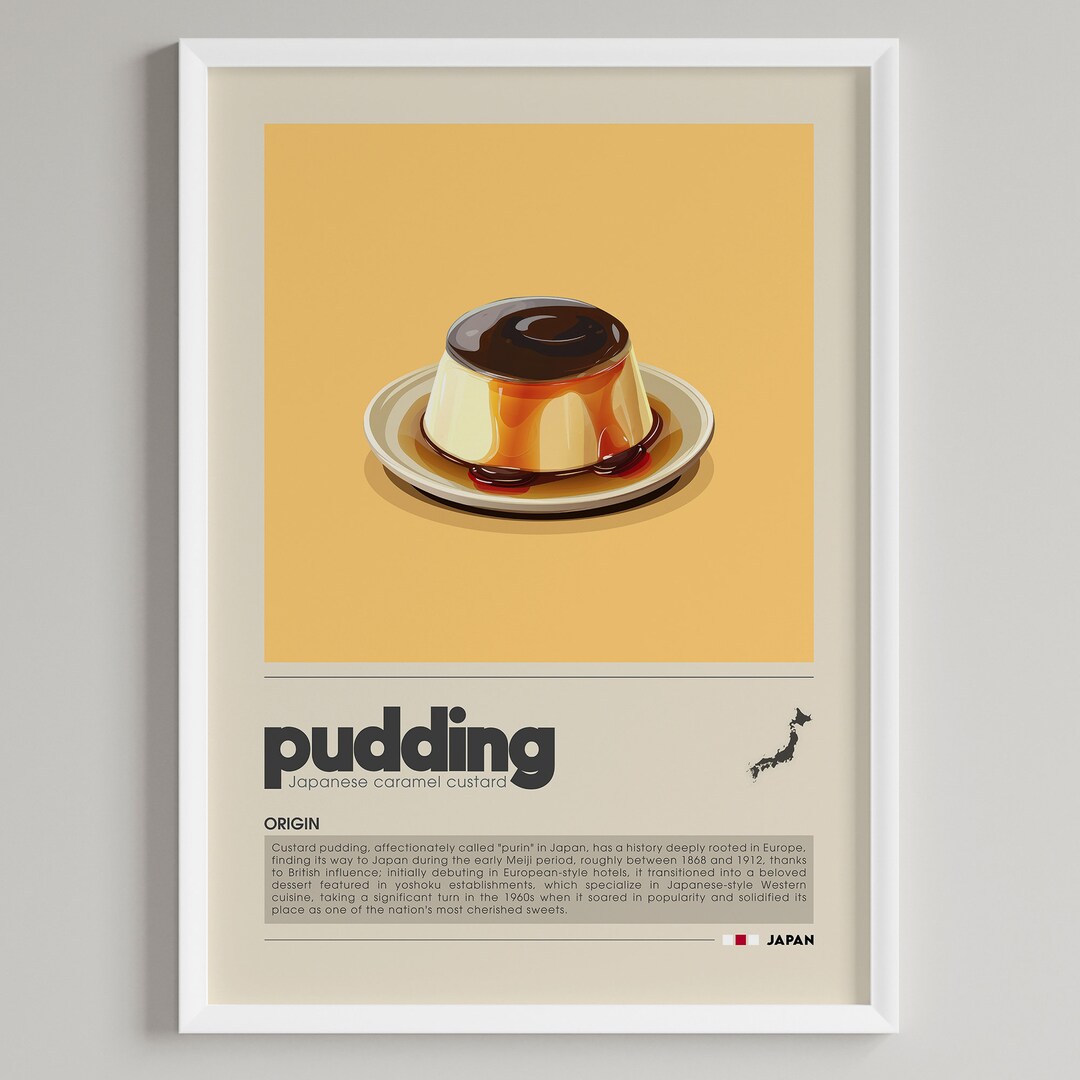 Pudding Poster: Minimalist Japanese Dessert Art (digital Download) - Etsy