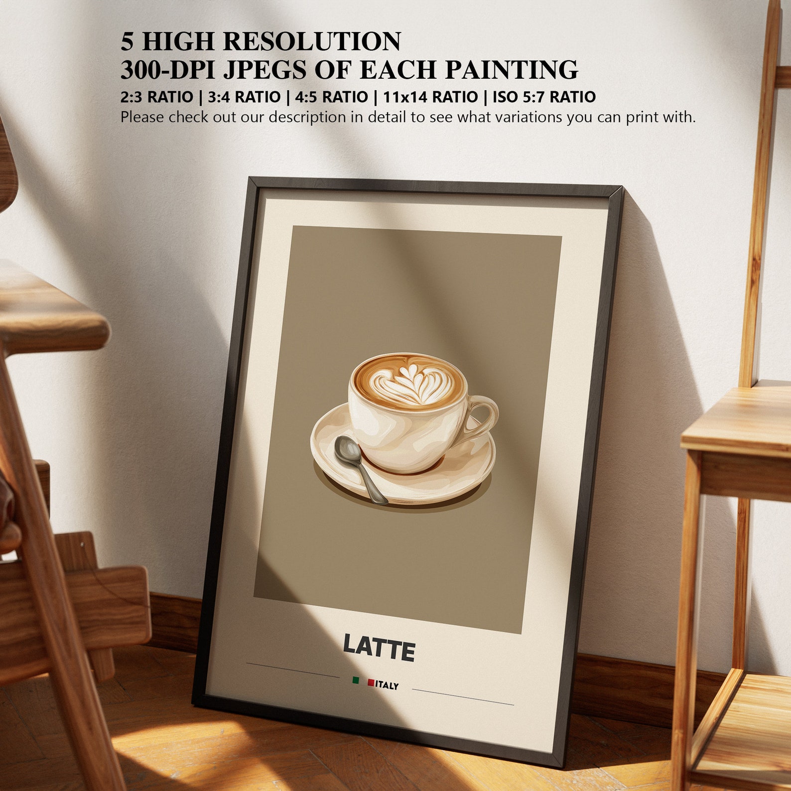 Latte Poster | Italian Coffee | Minimalist Room Decor | Printable ...