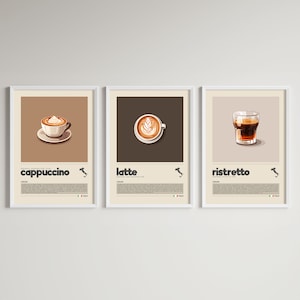 Coffee Poster | Gallery Wall Set of 6 | Minimalist Cafe Decor ...