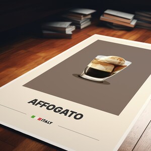 Affogato Poster | Italian Dessert | Minimalist Cafe Decor | Printable ...