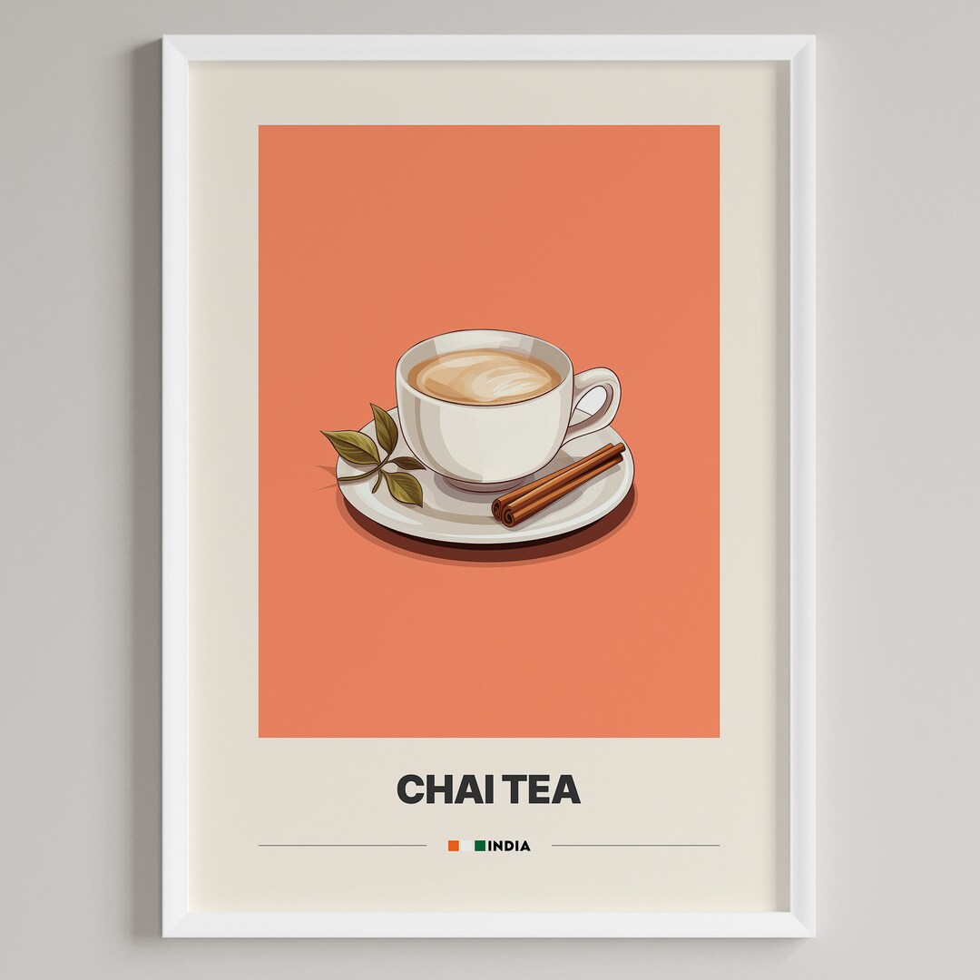 Chai Tea Poster | India Tea | Minimalist Cafe Decor | Printable Digital ...