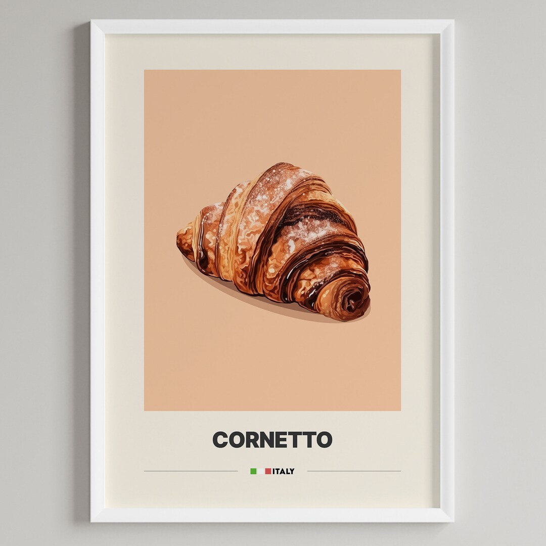 Cornetto Poster | Italian Dessert | Minimalist Cafe Decor | Printable ...