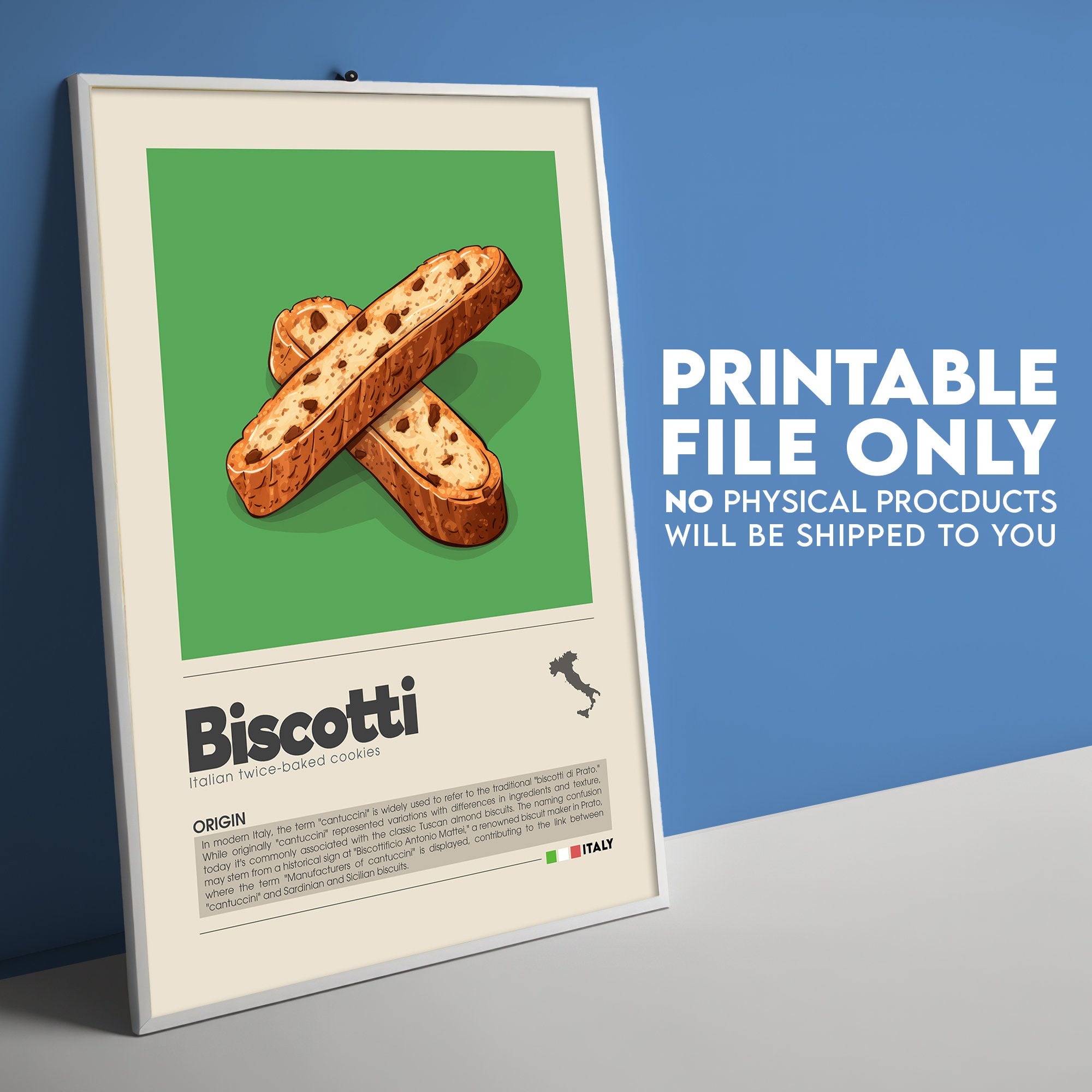 Biscotti Poster: Minimalist Italian Dessert Art (digital Download) - Etsy