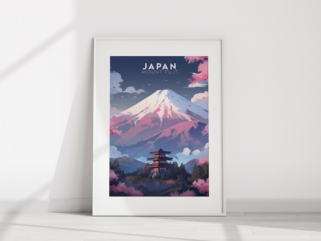 Mount Fuji Poster | Japan Travel Print | Asia Iconic Landmark | Osaka ...