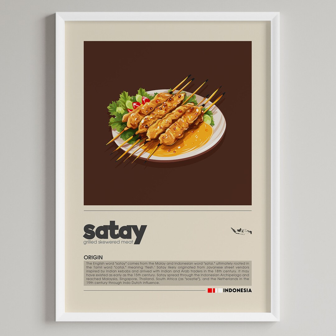 Satay Poster: Indonesian Food Art Print (digital Download) - Etsy