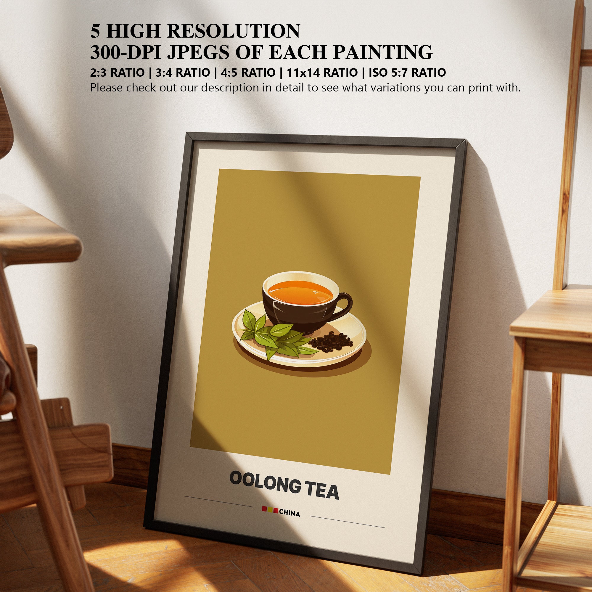 Oolong Tea Poster | Chinese Tea | Minimalist Cafe Decor | Printable ...